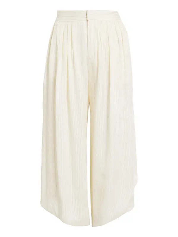 Etro Metallic Silk-blend Jacquard Culottes - Cream