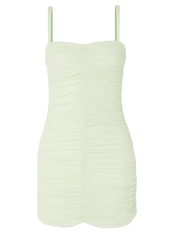 Marysia Vendue Ruched Mini Dress - Light Green