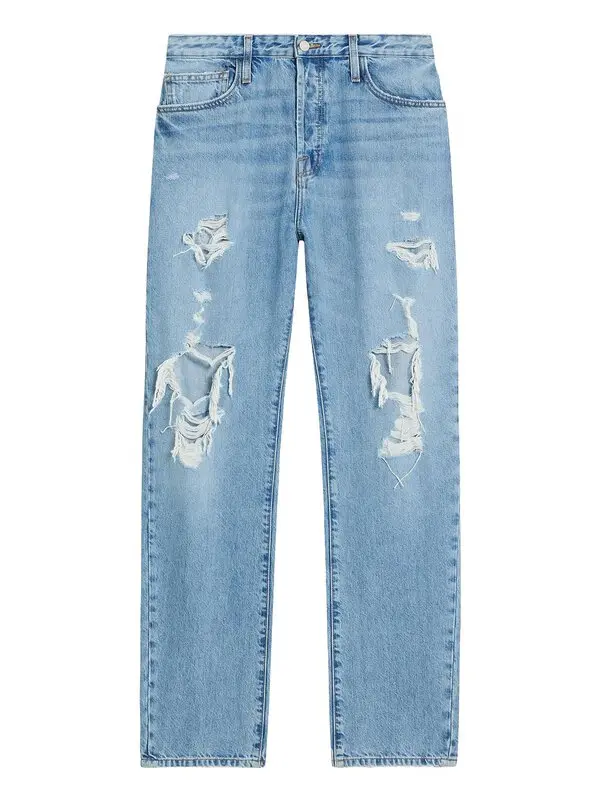 FRAME Distressed Denim Jeans - Mid Denim