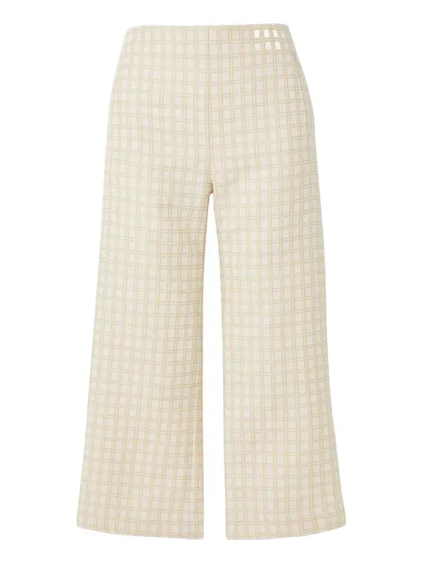 Lisa Marie Fernandez Cropped Checked Pants - Yellow