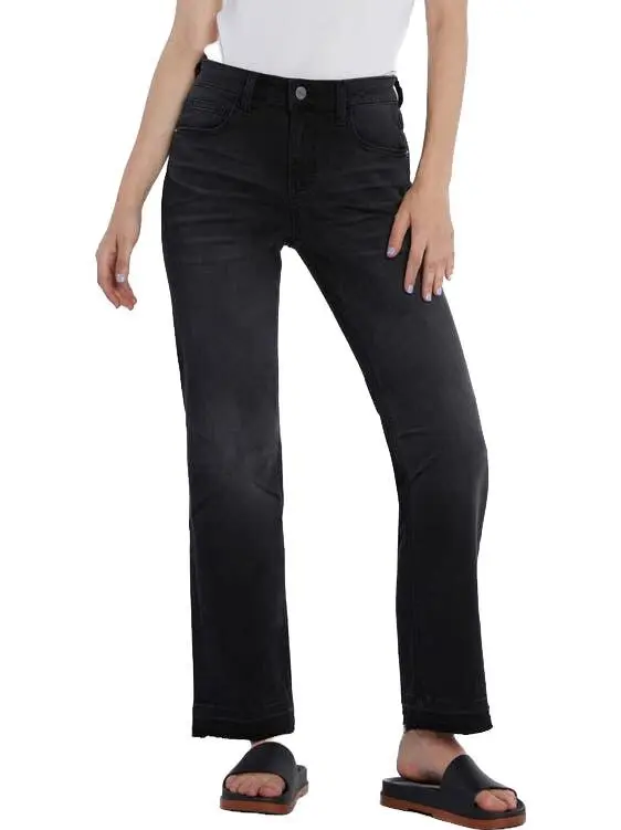 HINT OF BLU Rosa Release Hem Boyfriend Jeans - Brush Black