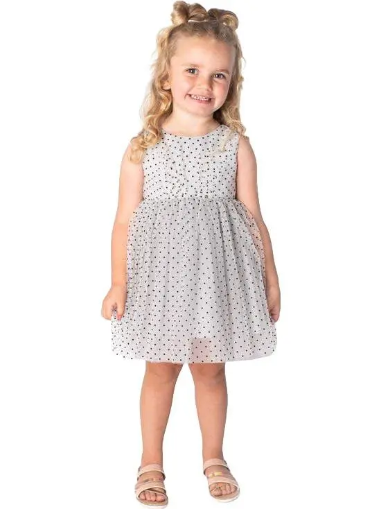 POPATU Polka Dot Tulle Fit & Flare Dress - White/black