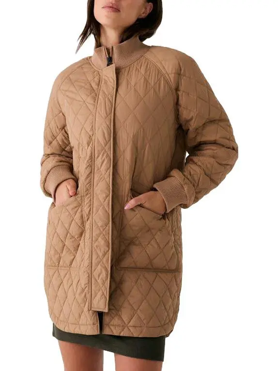 LOLE Quilted Water Repellent Nylon Bomber Jacket - Dune