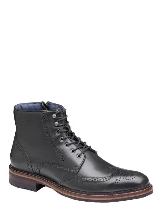 Johnston & Murphy Xc Flex Connelly Wingtip Boots - Black Full Grain