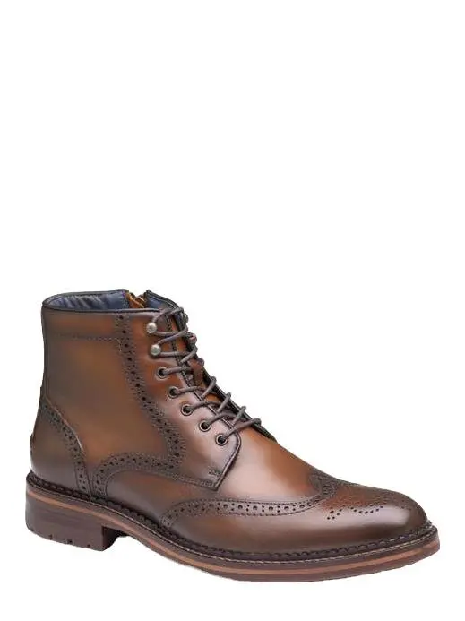 Johnston & Murphy Xc Flex Connelly Wingtip Boots - Tan Full Grain