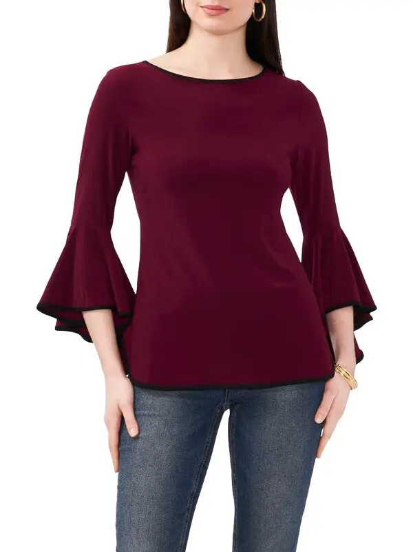 Chaus Bell Sleeve Top - Mulberry