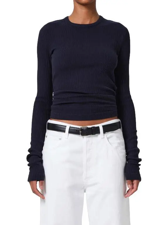 Citizens Of Humanity Bina Rib Crewneck Sweater - Navy