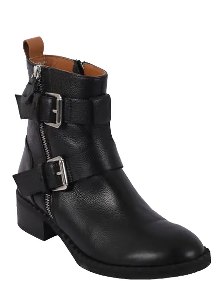 Gentle Souls By Kenneth Cole Brena Moto Boots - Black Leather