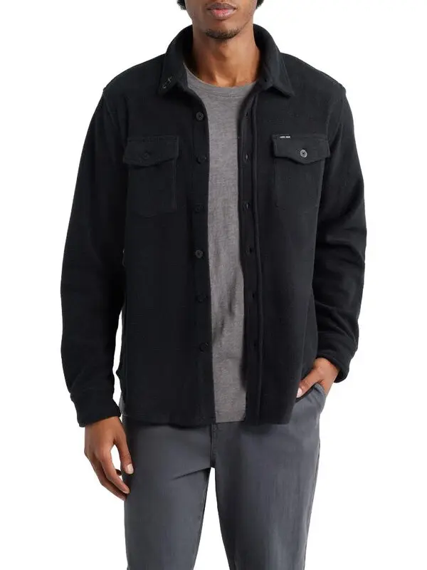 DARK SEAS Zulu Fleece Button-up Shirt - Black