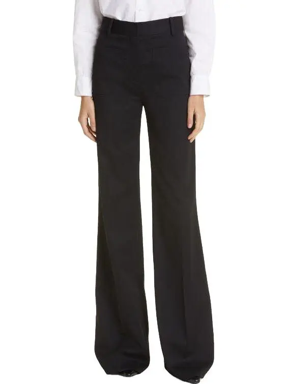 NILI LOTAN Christophe Wide Leg Virgin Wool Pants - Black