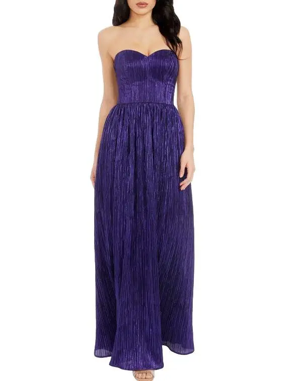Dress The Population Audrina Gown - Deep Plum