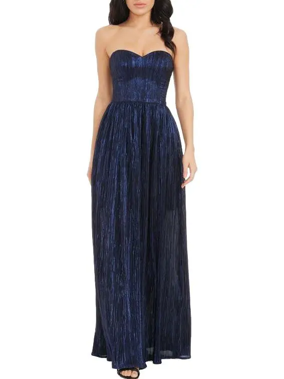 Dress The Population Audrina Gown - Midnight Blue