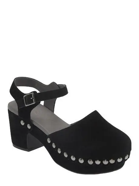 CHOCOLAT BLU Garvey Platform Clogs - Black Suede