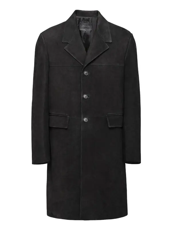 Prada Suede Coat - Black