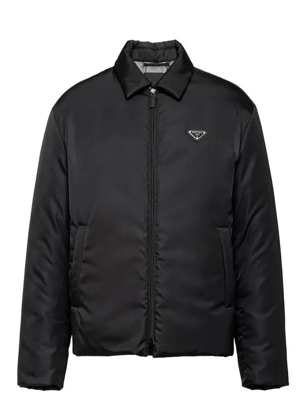 Prada Cropped Re-nylon Down Jacket - Black