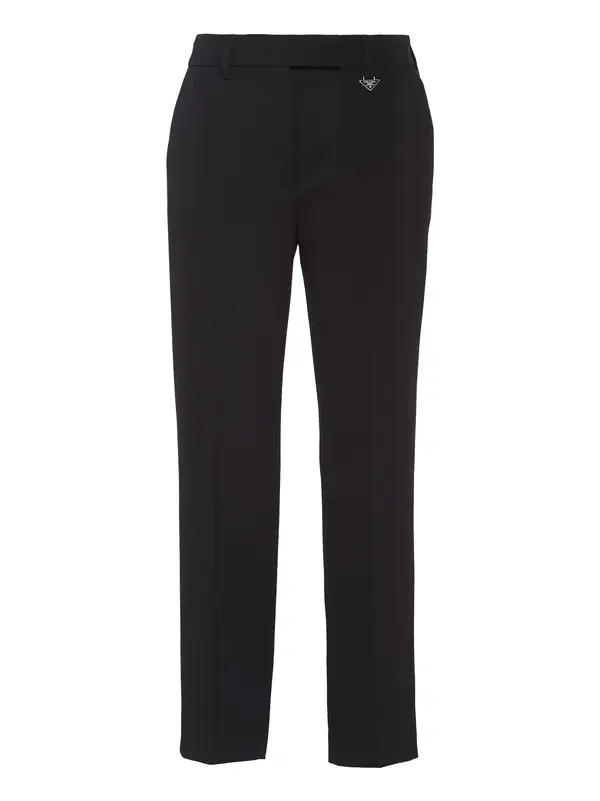Prada Grain De Poudre Trousers - Black