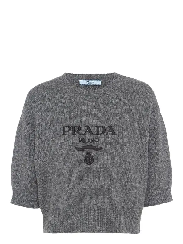 Prada Wool And Cashmere Crew-neck Sweater - Grey