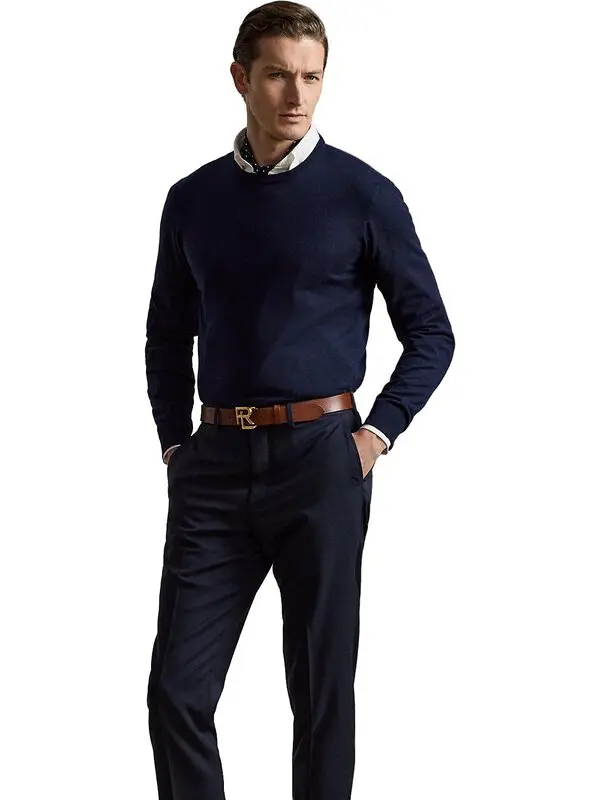 Ralph Lauren Gregory Wool Gabardine Trousers - Dark Navy