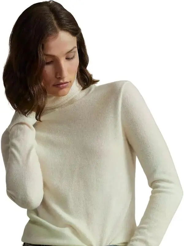 Ralph Lauren Slim Fit Cashmere Turtleneck - Cream