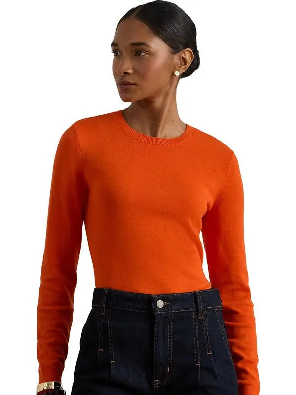 Ralph Lauren Cotton-blend Crewneck Sweater - Dusk Orange