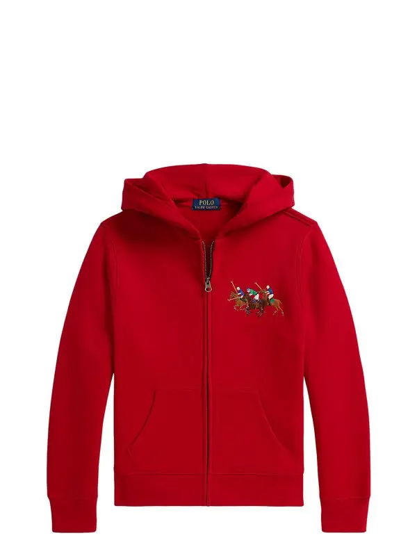 Ralph Lauren Triple-pony Fleece Full-zip Hoodie - Rl 2000 Red