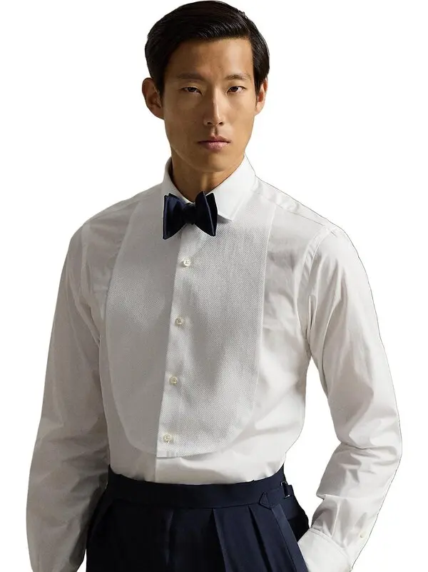 Ralph Lauren Custom Fit French Cuff Tuxedo Shirt - White