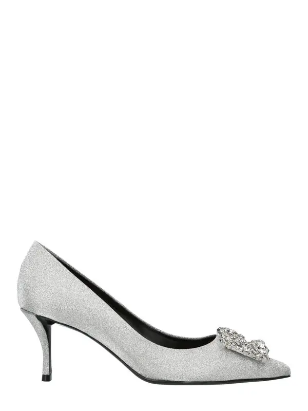 ROGER VIVIER Flower Strass Pumps 65 - Silver