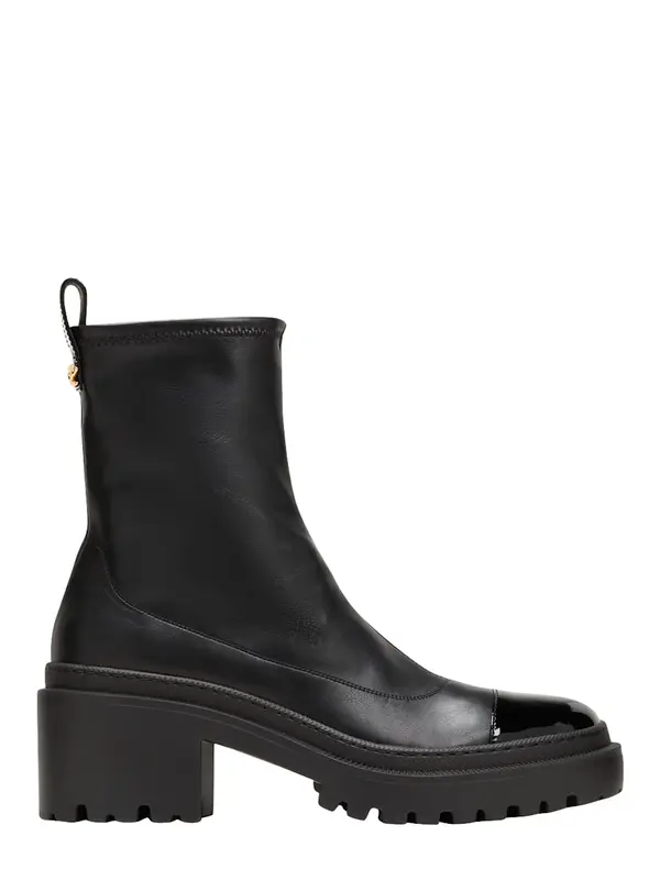GIUSEPPE ZANOTTI Leather Cap-toe Moto Boots - Nero