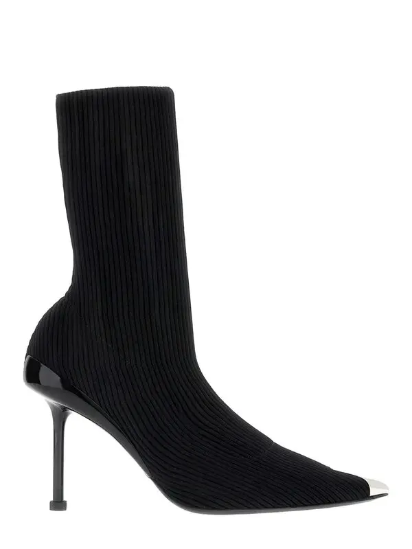 Alexander McQueen Slash 90mm Ribbed-knit Boots - Black