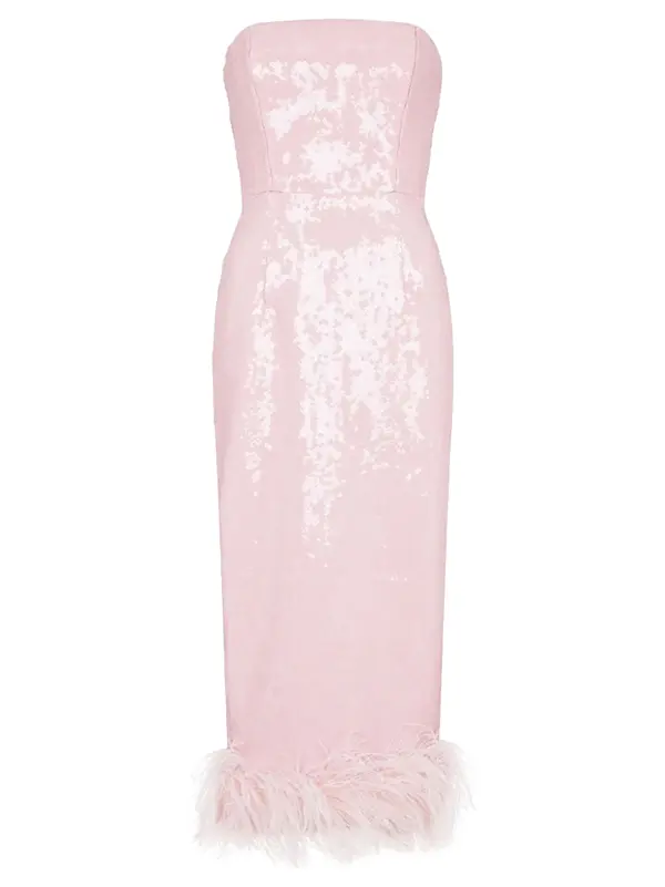 16Arlington Minelli Sequin-embellished Midi Dress - Pink