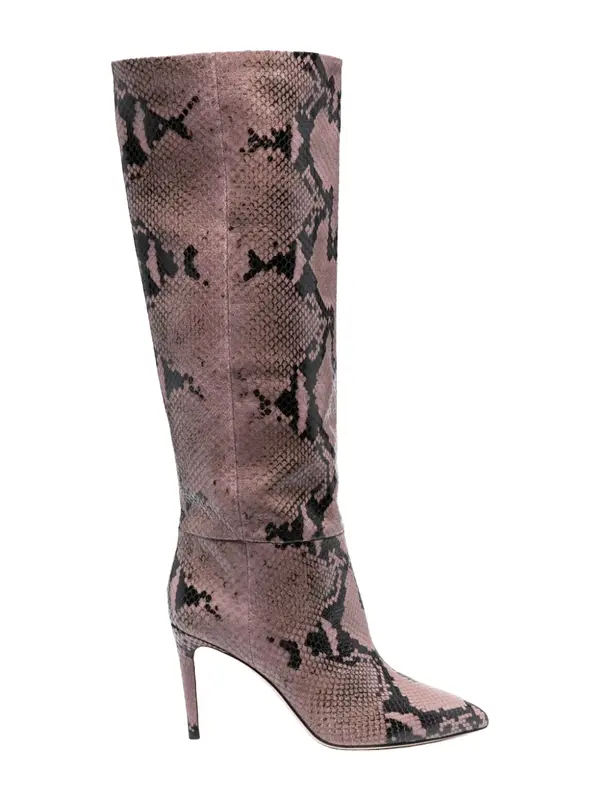 Paris Texas 90mm Crocodile-embossed Boots - Purple