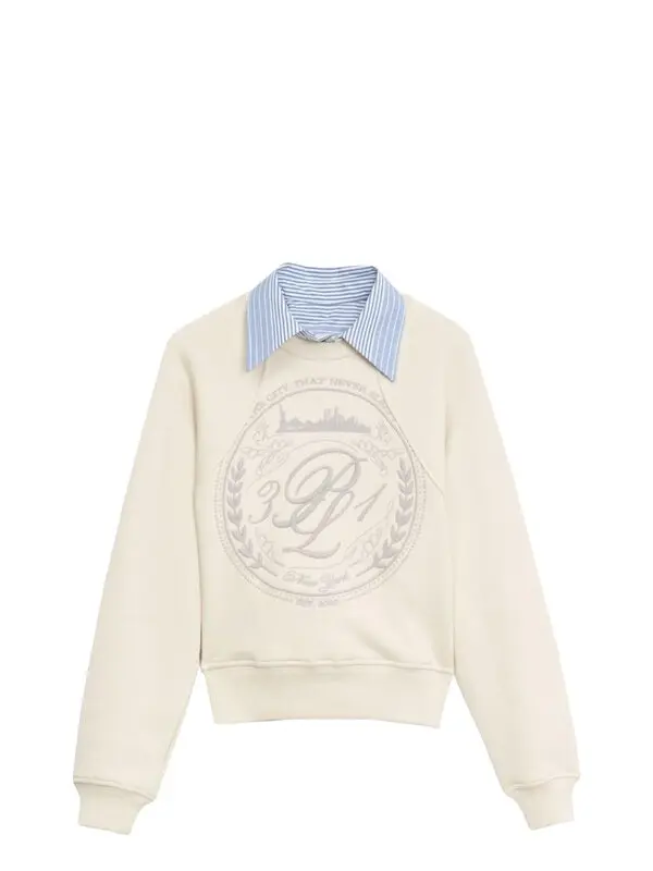 3.1 Phillip Lim Logo-embroidered Layered Cotton Sweatshirt - Neutrals