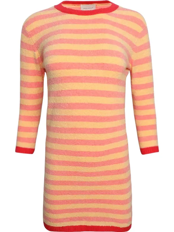 Alexandra Golovanoff Striped Knitted Minidress - Orange