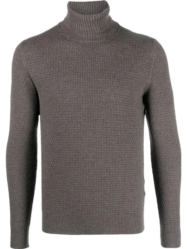 Tagliatore Roll-neck Virgin Wool Jumper - Grey