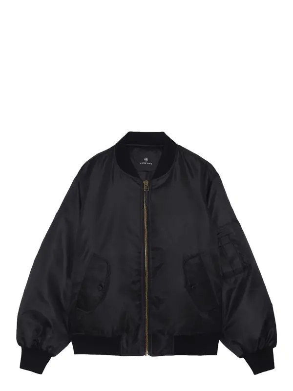 ANINE BING Leon Zipped Bomber Jacket - Black