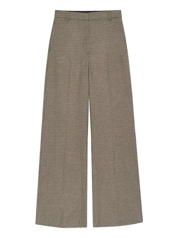 ANINE BING Lyra Houndstooth Trousers - Brown