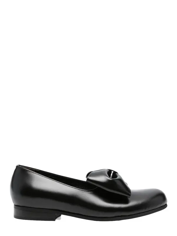 Comme Des Garçons 25mm Leather Ballerinas With Bow Detail - Black