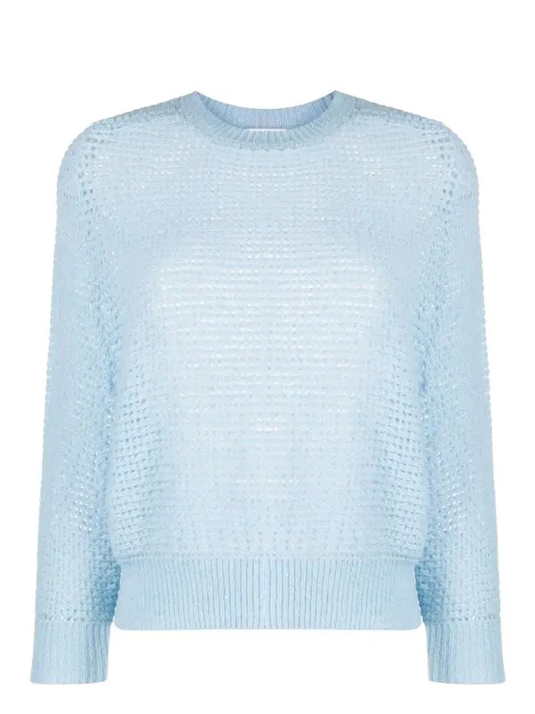 Peserico Crew-neck Waffle-knit Jumper - Blue