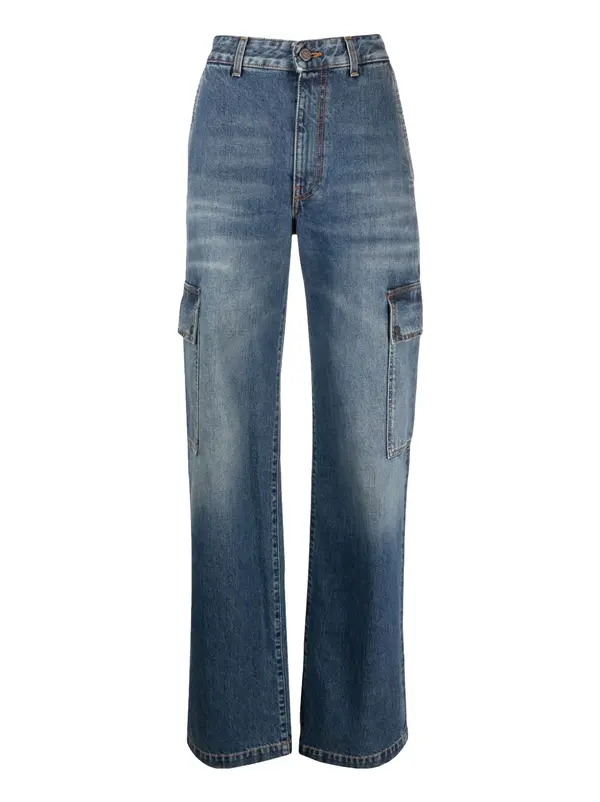 Stella McCartney Cargo-pockets Straight-leg Jeans - Blue