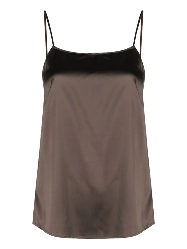 Peserico Satin-weave Tank Top - Brown