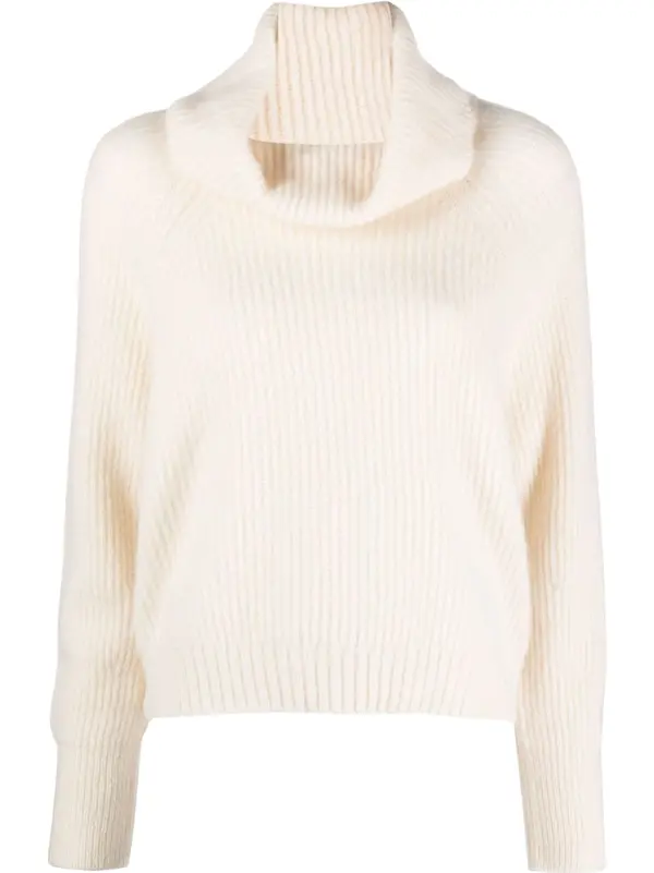 ALLUDE Cowl-neck Fine-knit Jumper - Neutrals
