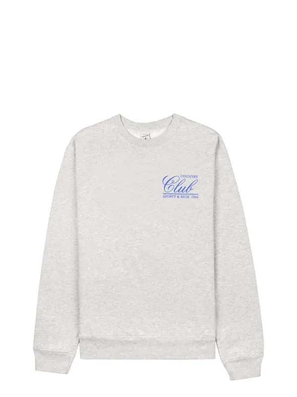 SPORTY & RICH Logo-print Crew-neck Sweatshirt - Grey