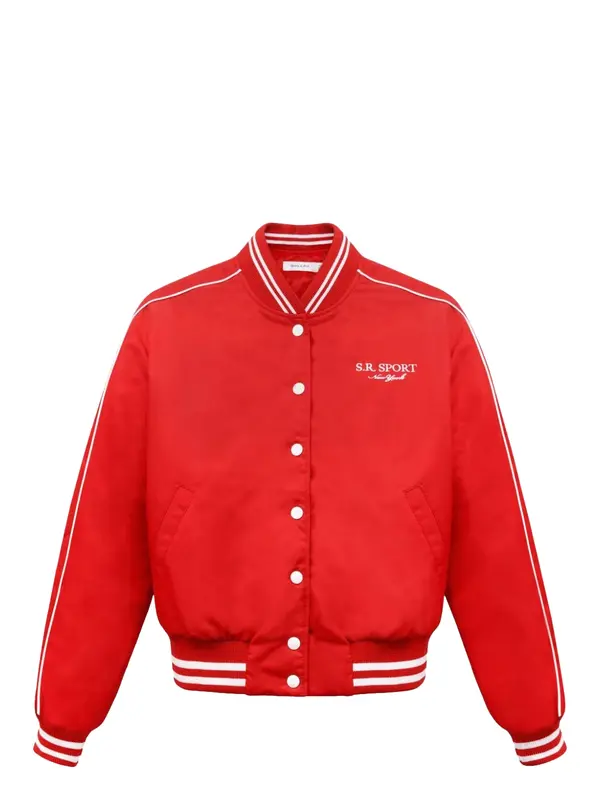 SPORTY & RICH Sr Sporty Varsity Jacket - Red