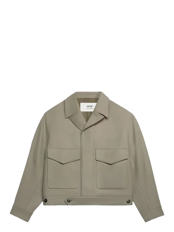 Ami Flap-pocket Long-sleeve Jacket - Neutrals