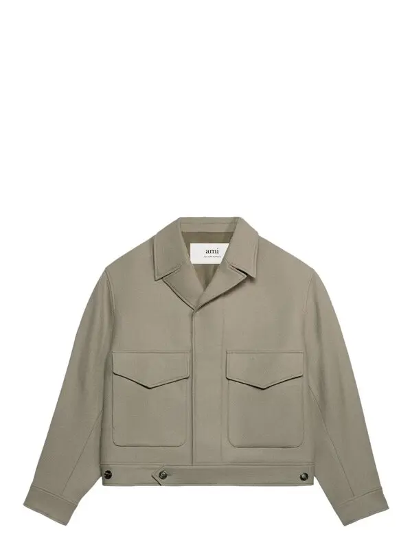 Ami Flap-pocket Long-sleeve Jacket - Neutrals