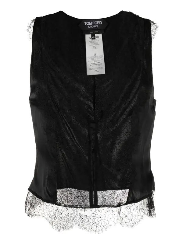 TOM FORD Silk-satin Lace Camisole - Black