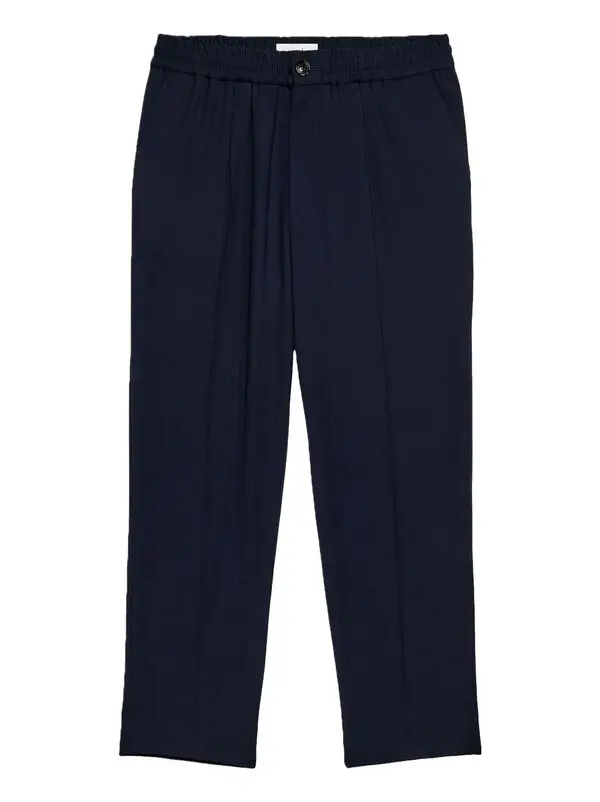 Ami Elasticated Waist Tapered Trousers - Blue