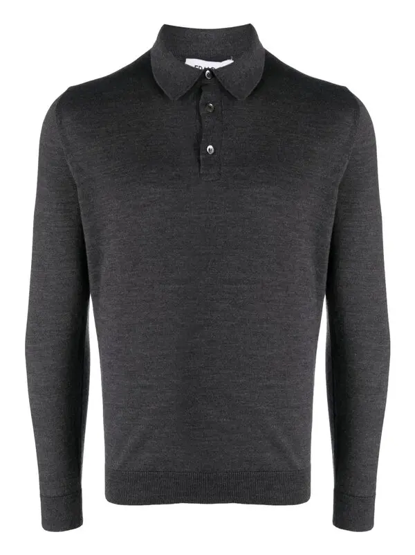 ERALDO Merino-wool Polo Shirt - Grey
