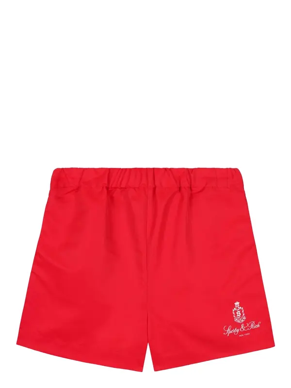SPORTY & RICH Vendome Logo-print Shorts - Red