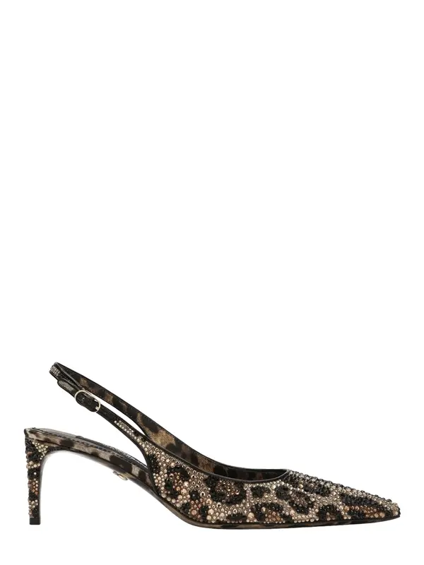 Dolce & Gabbana 60mm Leopard-print Slingback Pumps - Brown
